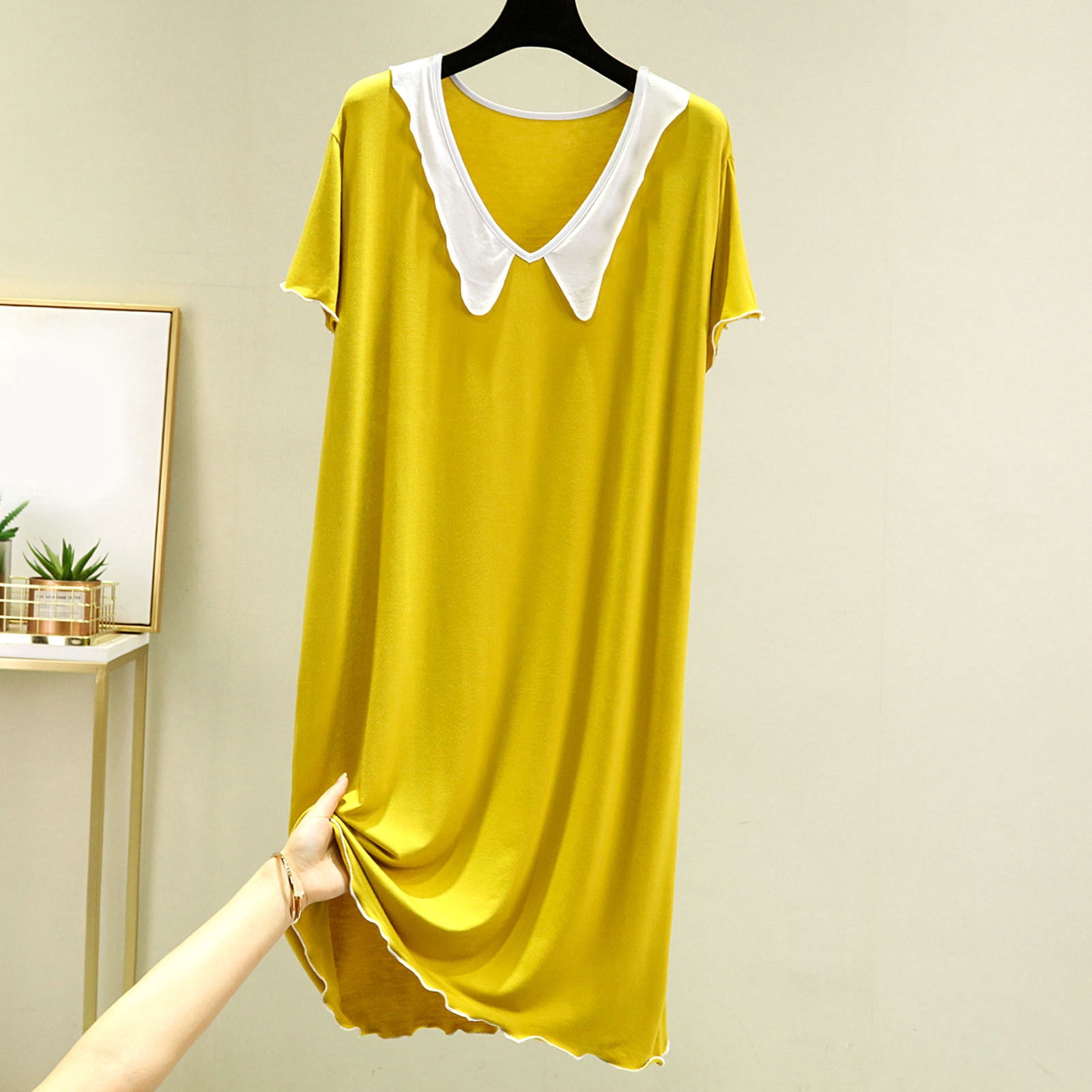 Bnwani Women'S Nightgowns & Sleepshirts Fashion V-Neck Strap Solid Sexy ...