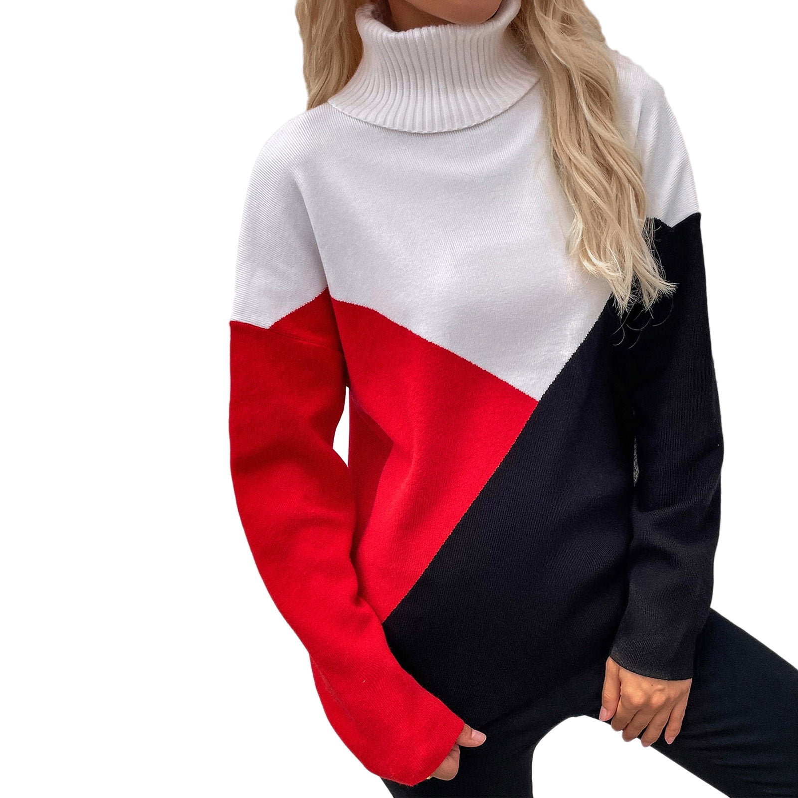 Bnwani Womens Oversized Sweaters Fall 2023 Loose Pullover Patchwork Top ...