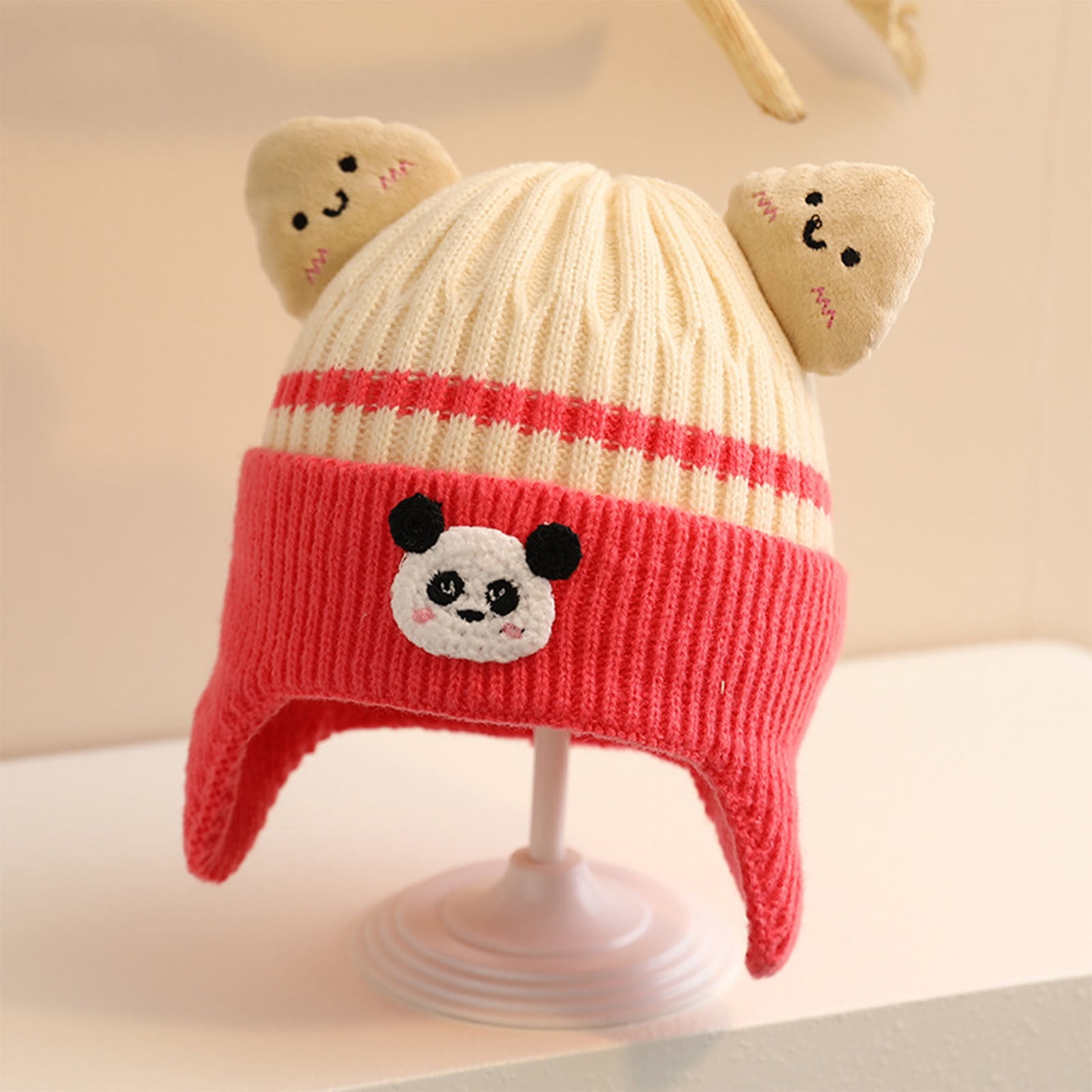 Bnwani girls hats for winter Fall Winter Knit Plush Fleece Thick Warm ...