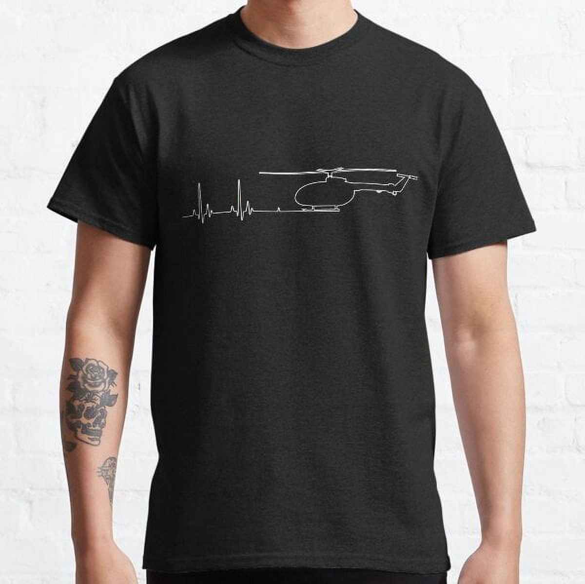Bo 105 Helicopter Heartbeat Pulse Classic T-shirt - Walmart.com