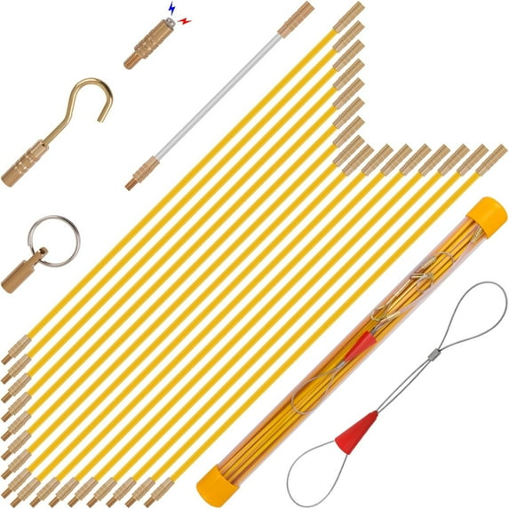 Bo 22FT Fiberglass Running Elecical Wire Cable Pulling Fish Tape kit in ...