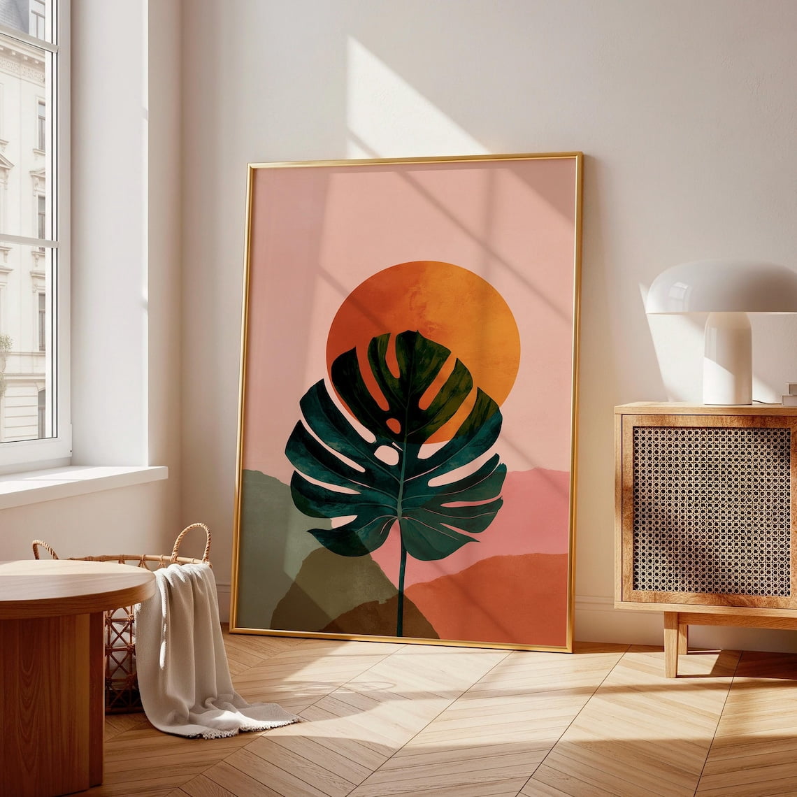 Bo Boho Palm Leaf Colorful Home Tropical Living Room Decor, Unframed ...