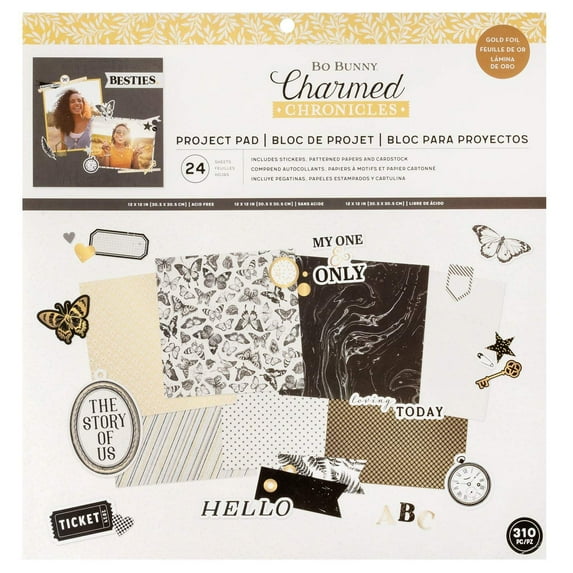 Bo Bunny Charmed Chronicles Project Pad 12"X12"-24 Sheets - Walmart.com