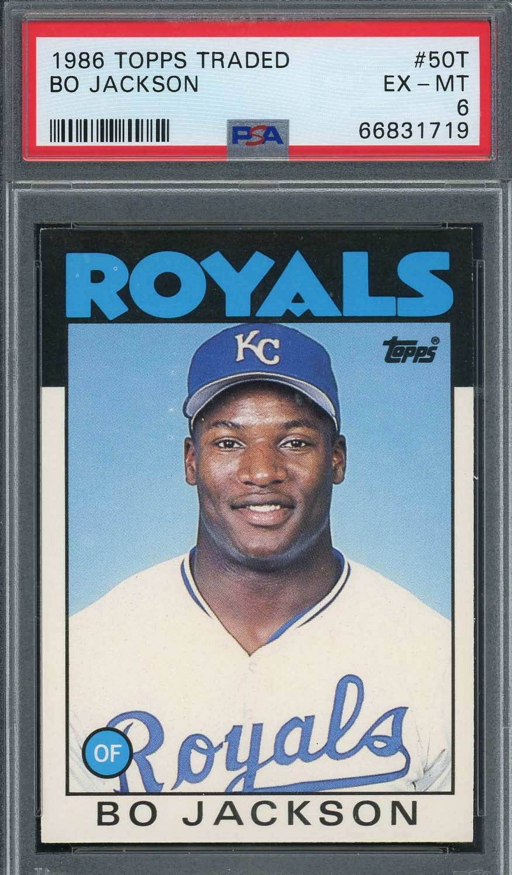 Bo Jackson 1986 Topps Traded Baseball Rookie Card RC #50T Graded PSA 6 ...