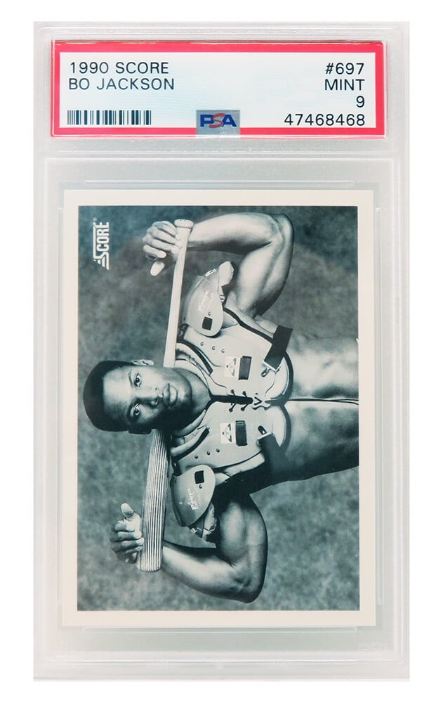 Bo Jackson 1990 Score Baseball #697, B&W Bat On Shoulder, PSA 9 MINT ...