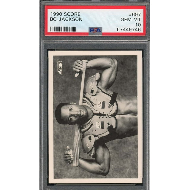 Bo Jackson 1990 Score Bat on Shoulders Baseball Card #697 Graded PSA 10 ...