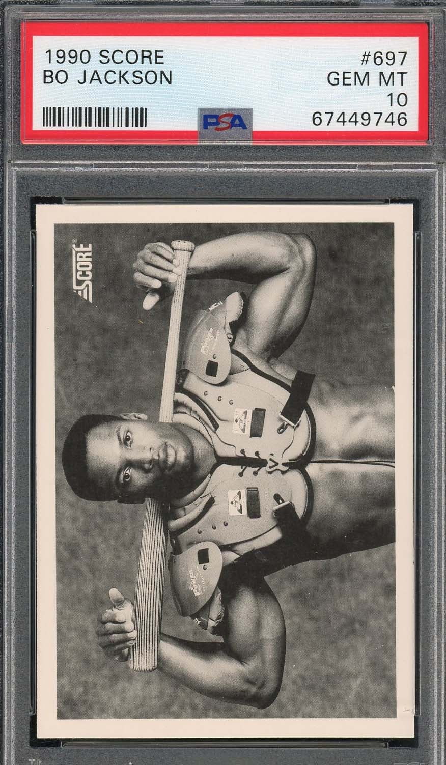 Bo Jackson 1990 Score Bat on Shoulders Baseball Card #697 Graded PSA 10 ...