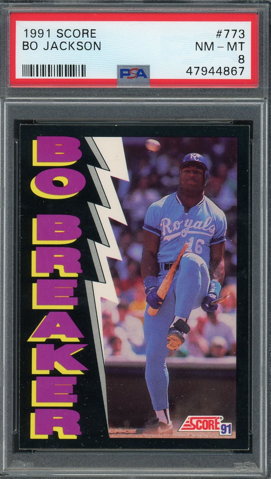 Bo Jackson 1991 Score Bo Breaker Baseball Card #773 Graded PSA 8 ...
