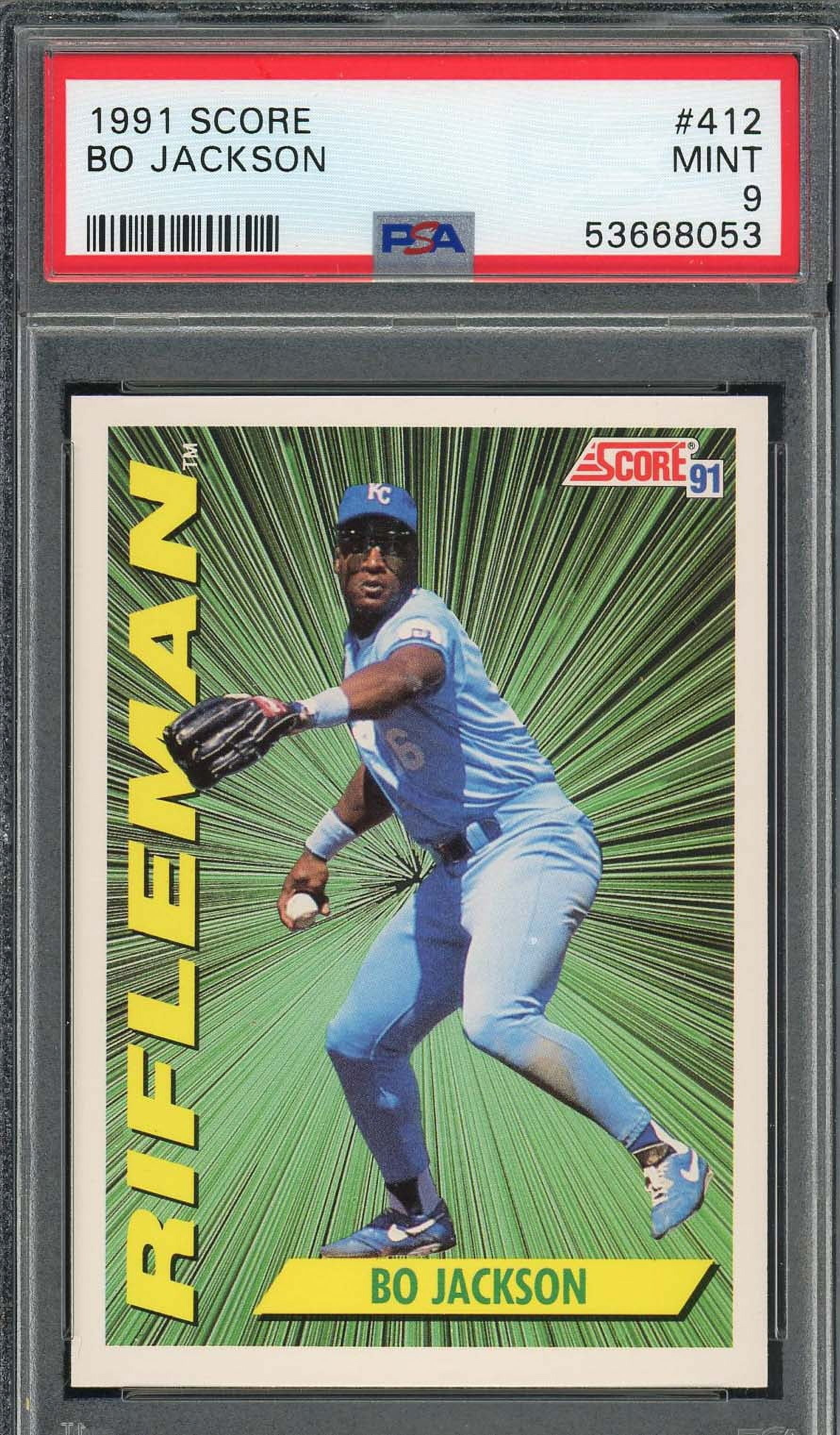 Bo Jackson 1991 Score Rifleman Baseball Card #412 Graded PSA 9 ...