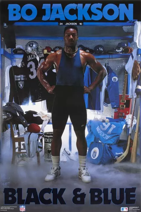 Bo Jackson Black and Blue Poster - Walmart.com