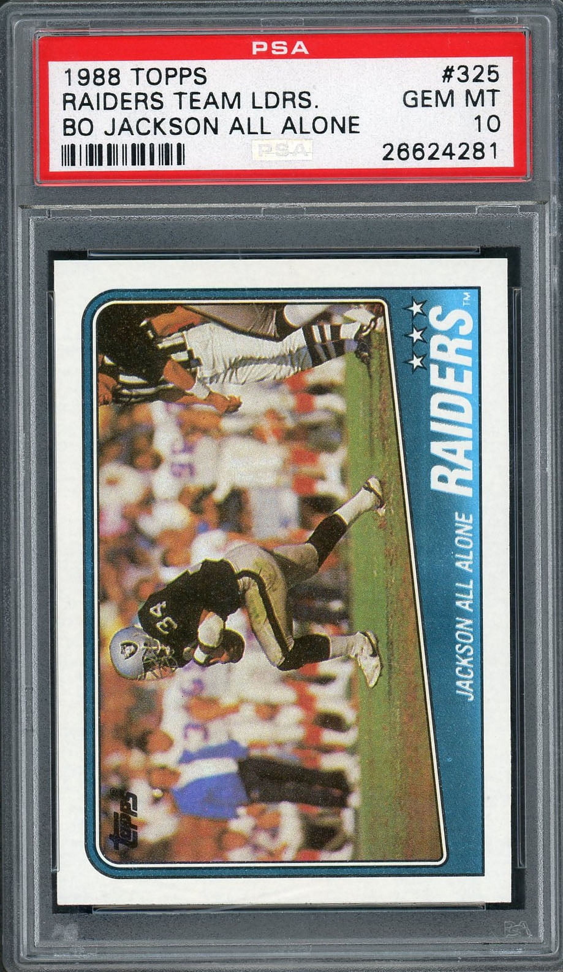 Bo Jackson Los Angeles Raiders 1988 Topps Team Leaders All Alone ...