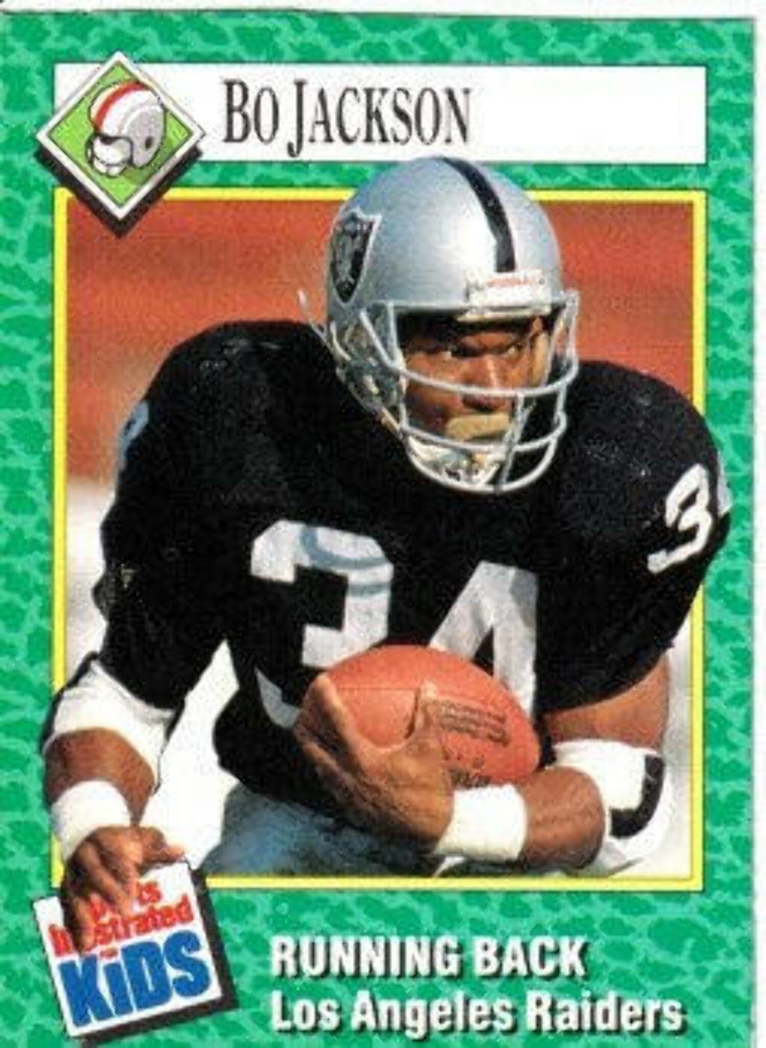 Bo Jackson Raiders 1990 Sports Illustrated for Kids card (trimmed ...
