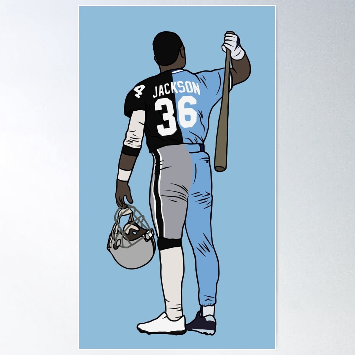 Bo Jackson Two Sport Athlete Poster Wall Art, 12x18 UNFRAMED - Walmart.com