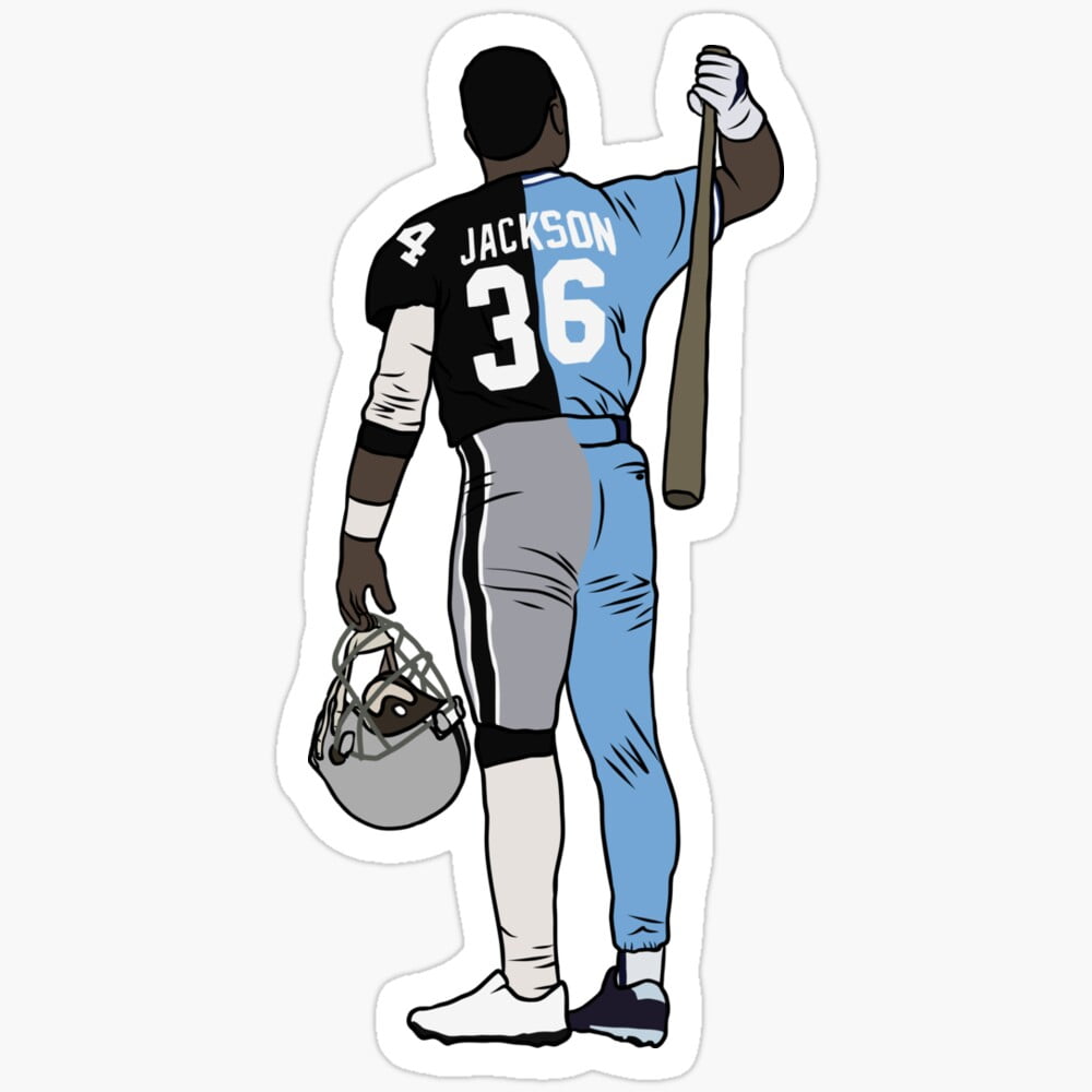 Bo Jackson Two Sport Athlete Sticker Baseball Sticker, Football Sticker ...