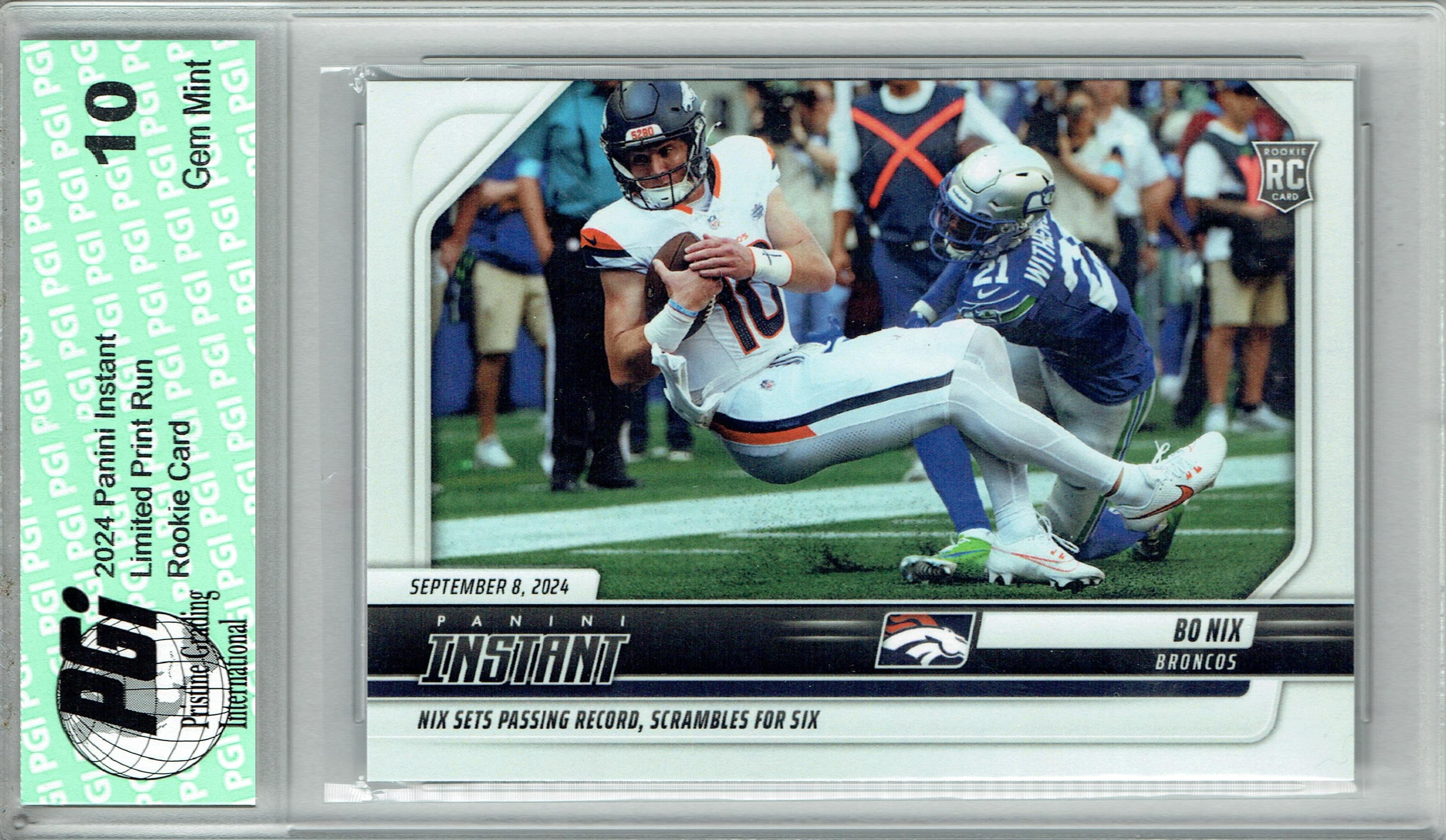 Bo Nix 2024 Panini Instant #33 Only 830 Made! Rookie Card PGI 10 ...