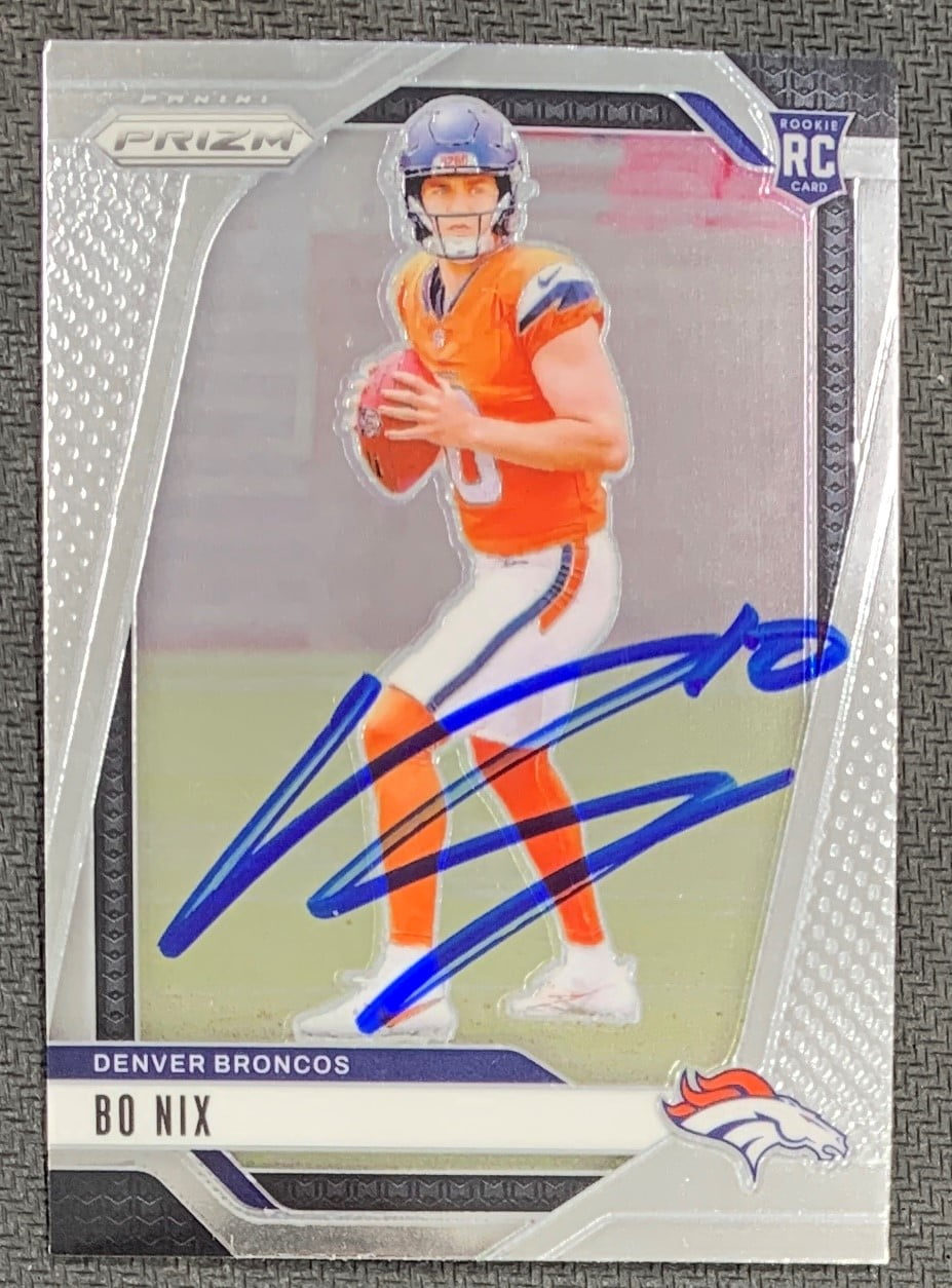 Bo Nix 2024 Panini Prizm Signed Rookie Card #309 Beckett Auto 23997 ...