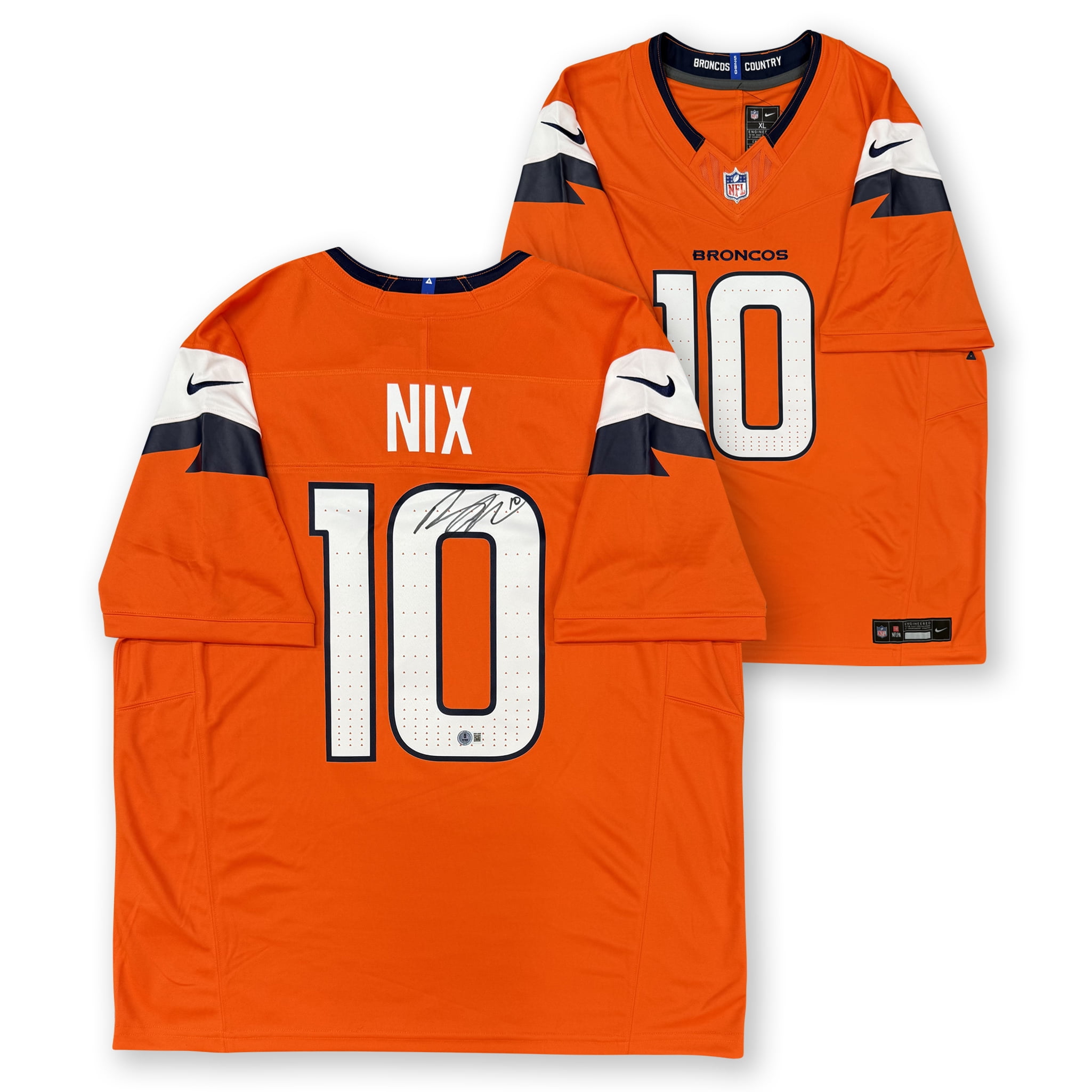 Bo Nix Autographed Denver Broncos Signed Limited Orange Jersey Beckett ...