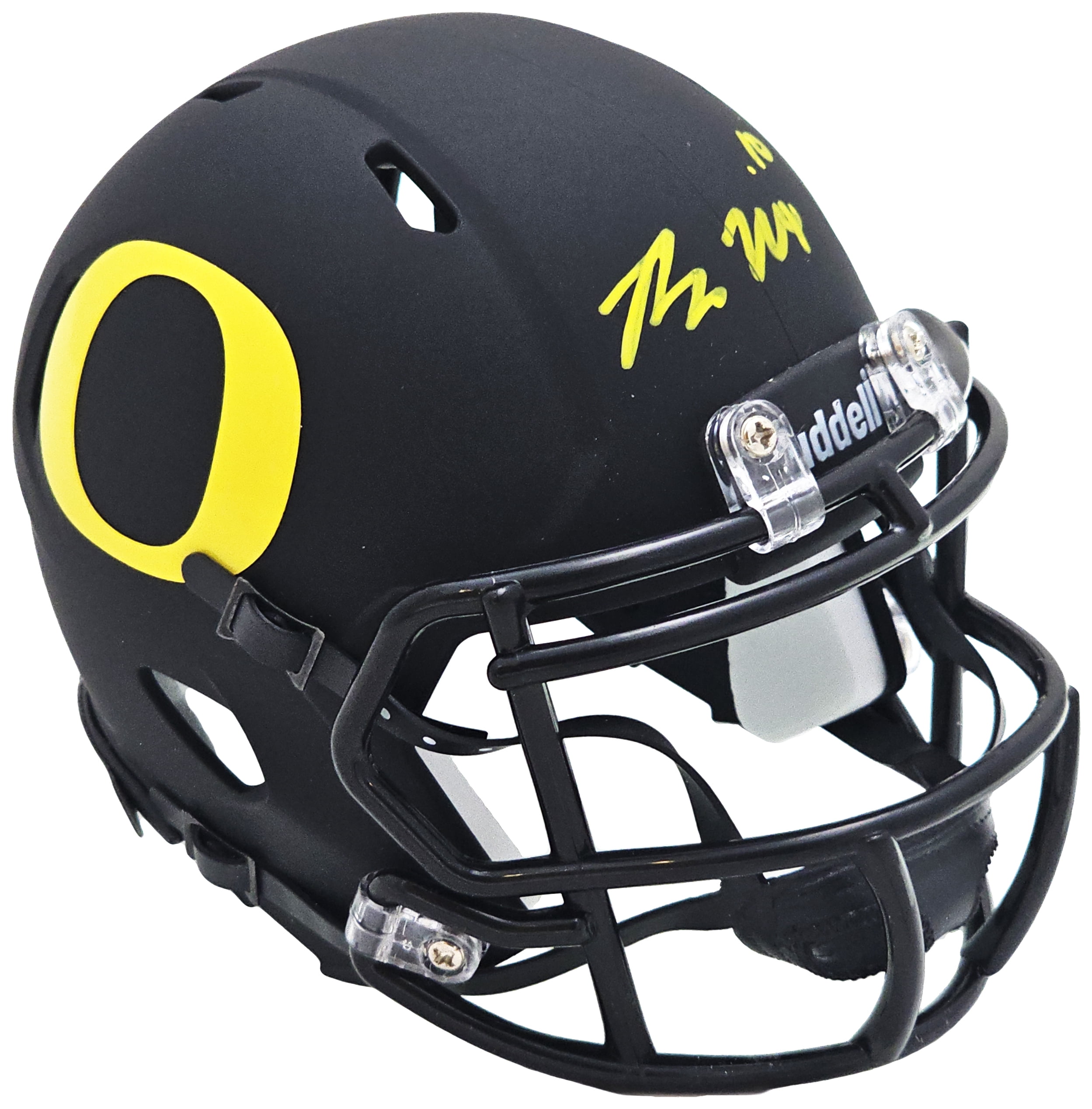 Bo Nix Autographed Oregon Ducks Flat Matte Black Speed Mini Helmet ...