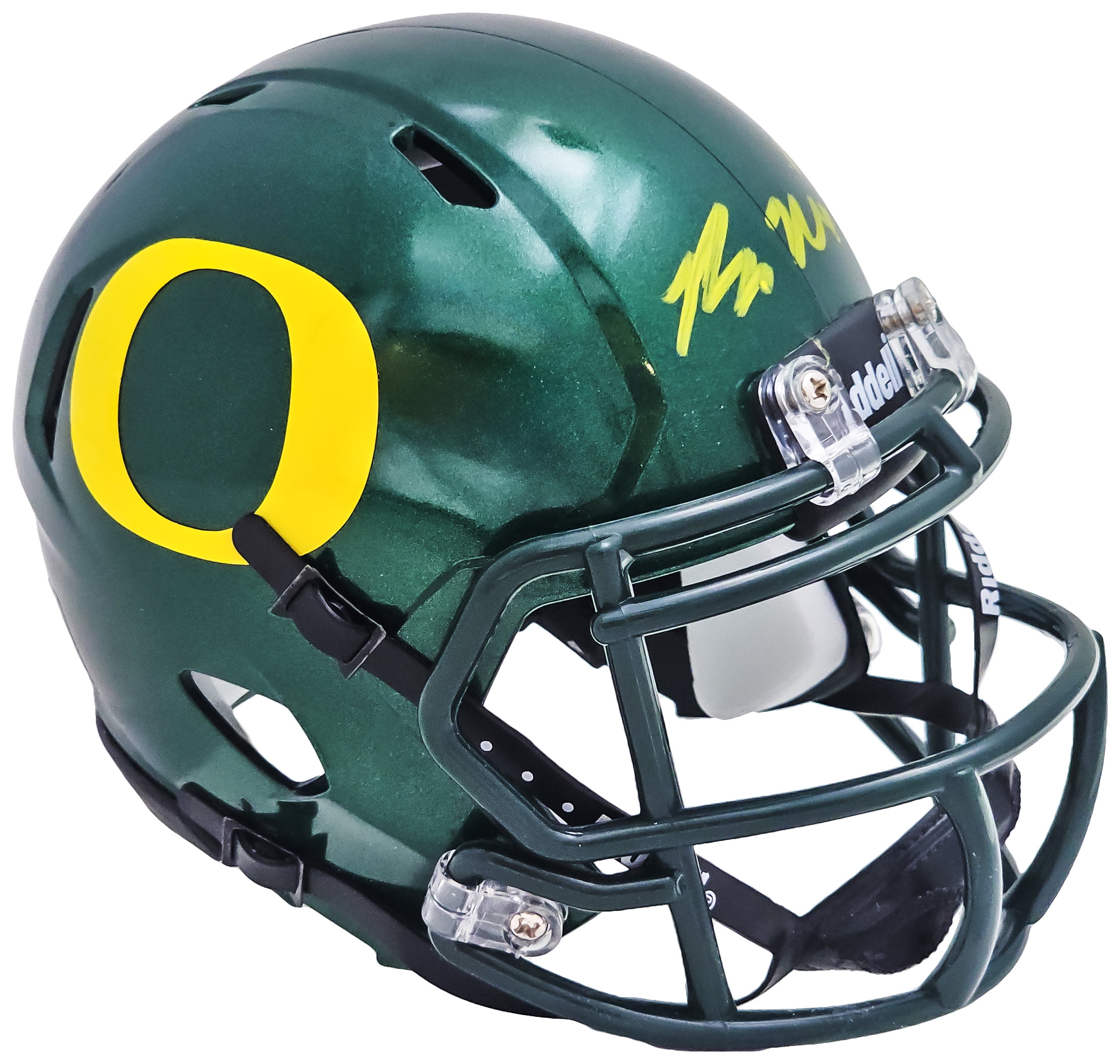 Bo Nix Autographed Oregon Ducks Green Speed Mini Helmet Beckett BAS QR ...