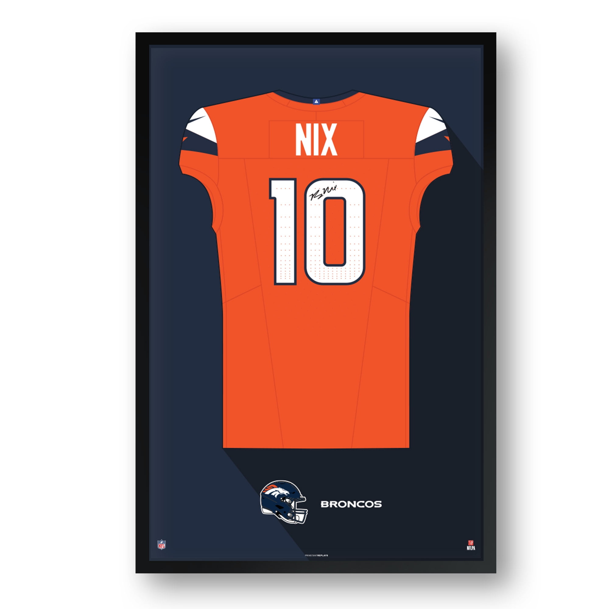Bo Nix Denver Broncos Framed 27" x 39" Jersey Art Print - Walmart.com