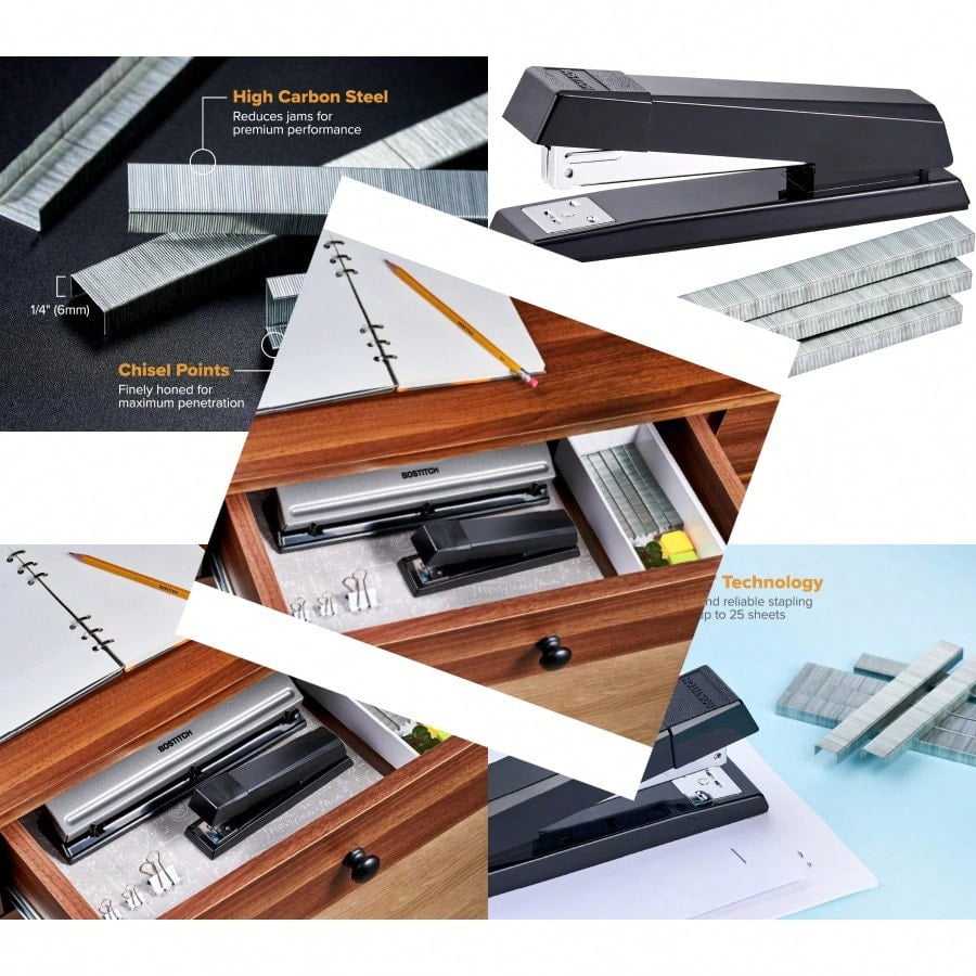 Bo Office Stapler No-Jam Premium for Desktop Includes 1 250 Staples ...