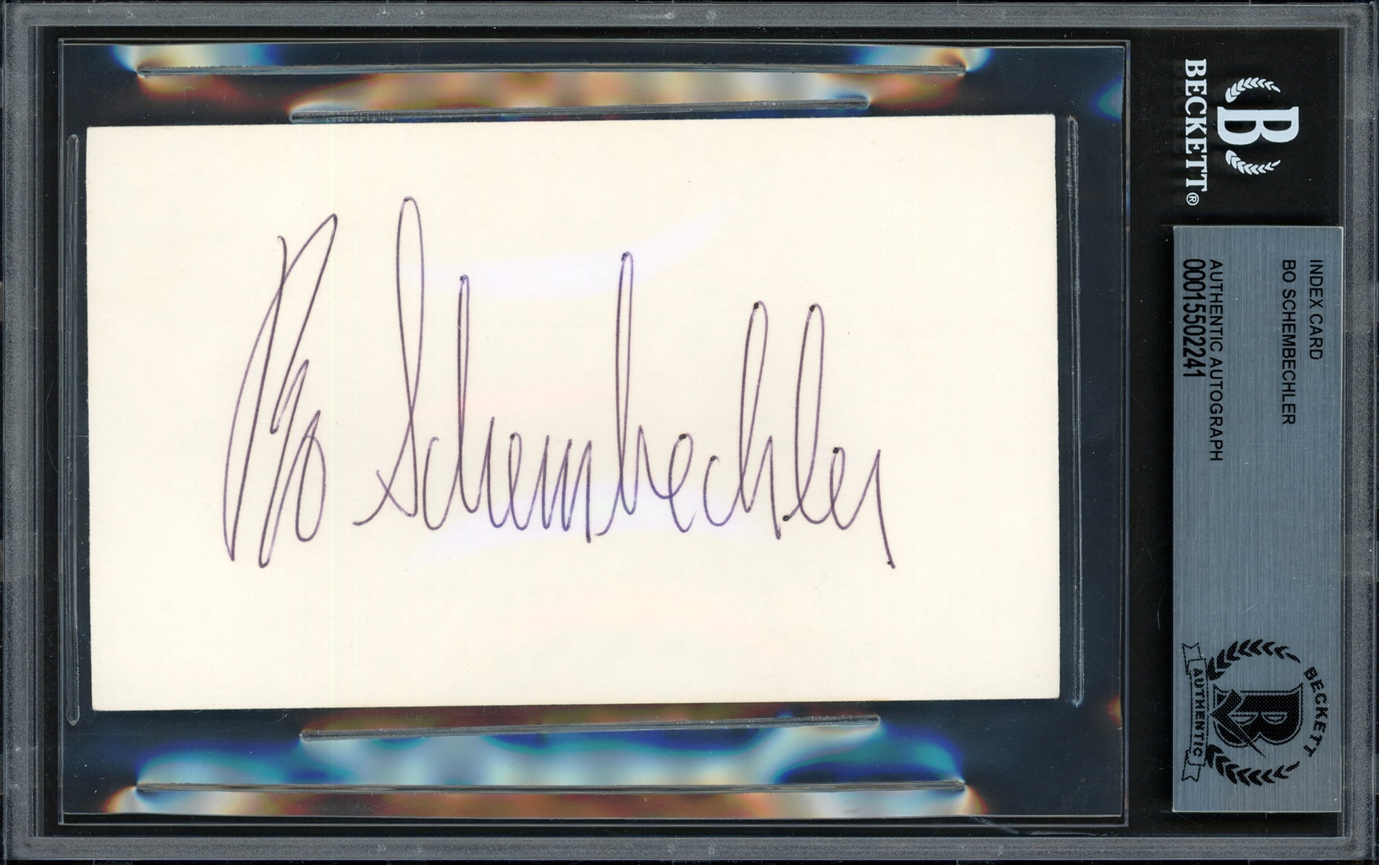 Bo Schembechler Autographed 3x5 Index Card Michigan Wolverines Beckett ...