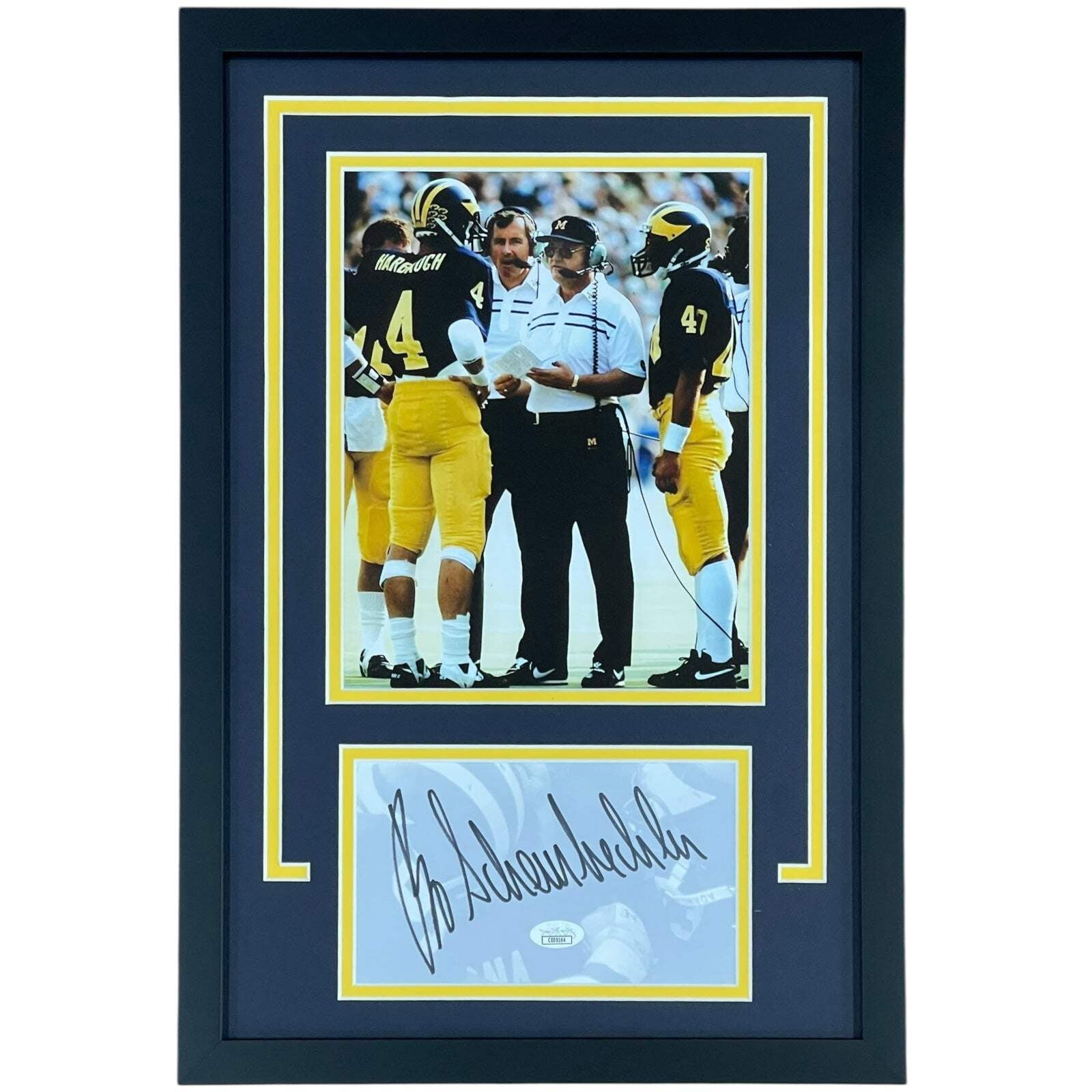Bo Schembechler Autographed Michigan Wolverines Deluxe Framed Tribute ...