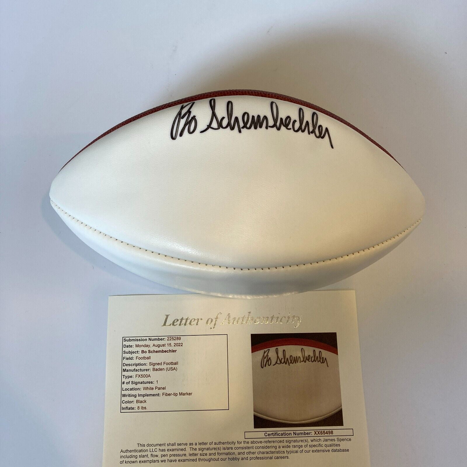 Bo Schembechler Signed Football JSA COA Michigan Wolverines RARE ...
