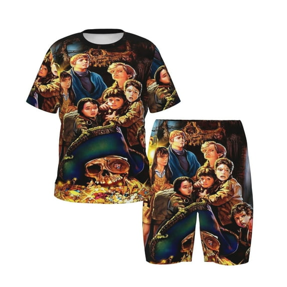 Bo-Ys Gir-Ls Gooni-,E Pajamas Set Cartoon Shirt With Shorts Set Summer ...