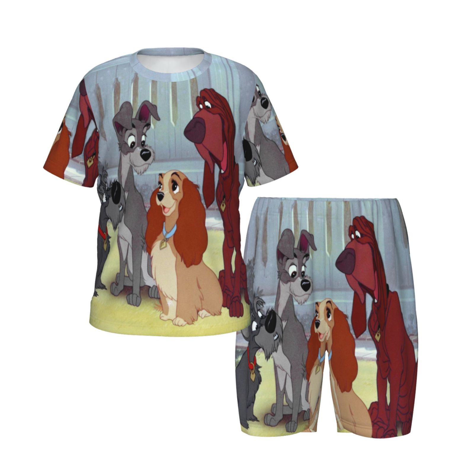 Bo-Ys Gir-Ls Lovely Dog The Tr-,aM Pajamas Set Cartoon Shirt With ...