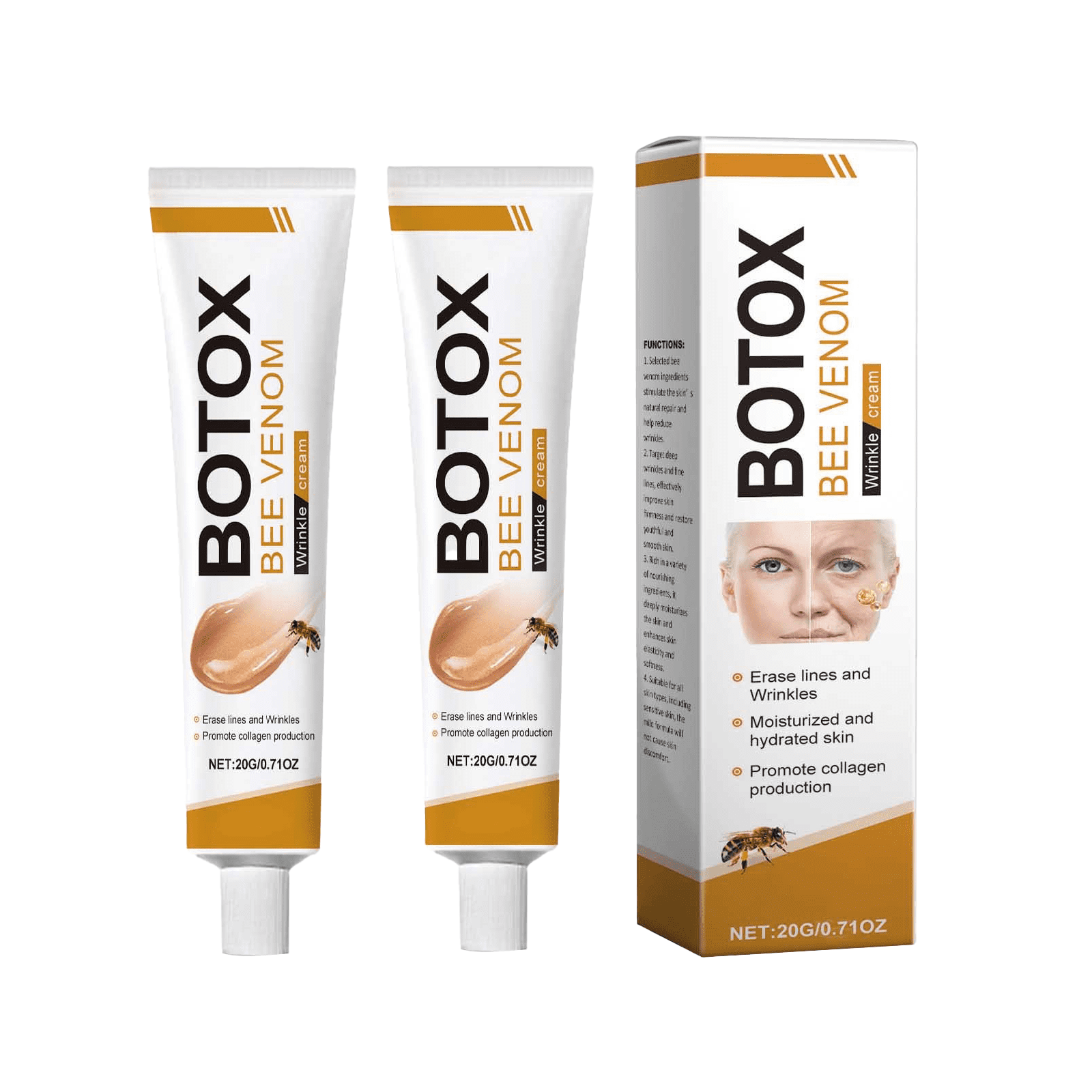Bo'tox Wrinkle Cream 20g (Pack of 2)- Erase Lines and Wrinkles - Walmart.com