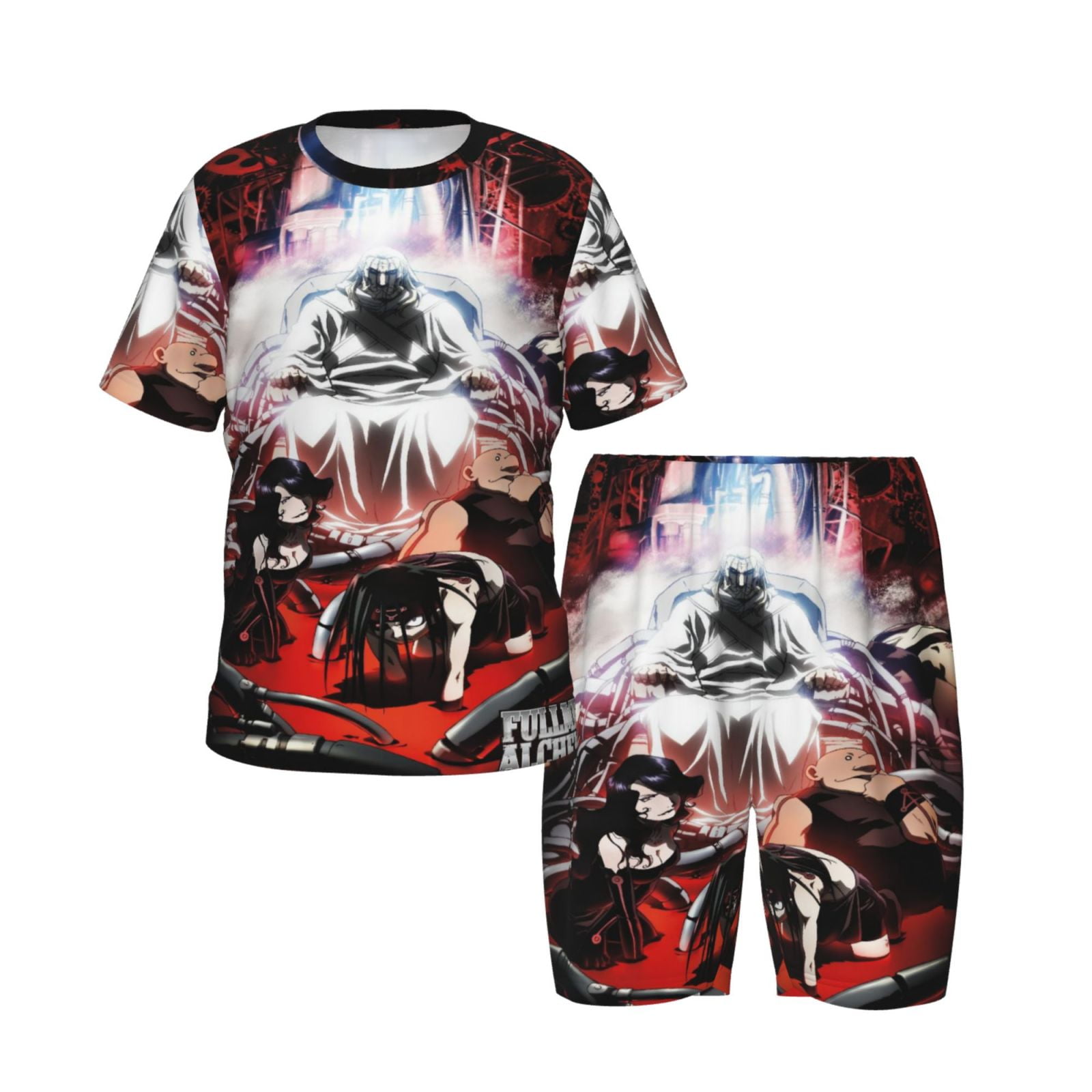 Bo-ys Gir-ls Fullmetal Alchemist Pajamas Set Cartoon Shirt With Shorts Set Summer Sleepwear For ...