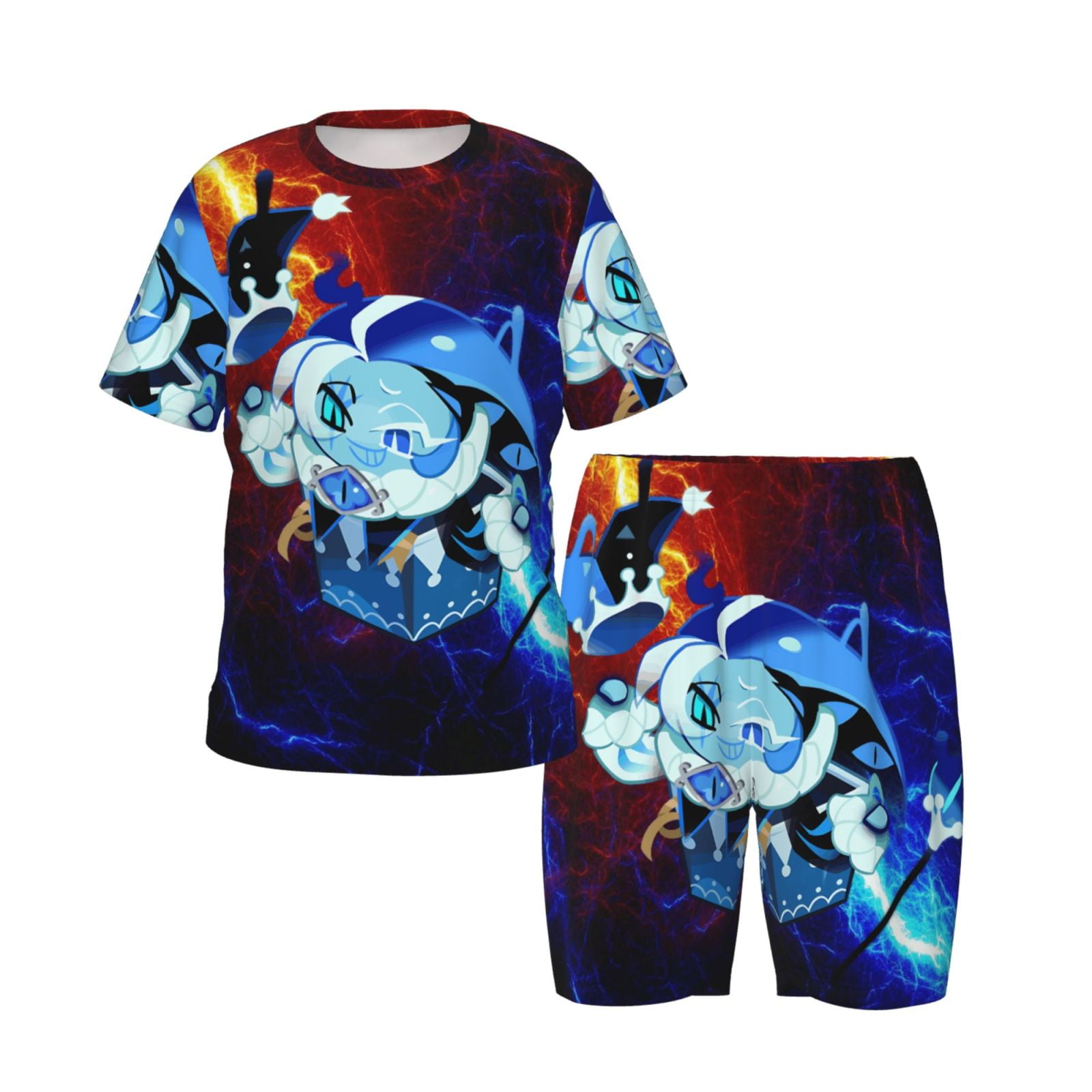 Bo-ys Gir-ls Shadow Milk Cookie Pajamas Set Cartoon Shirt With Shorts Set Summer Sleepwear For ...