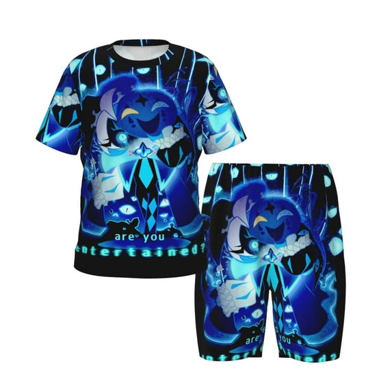 Bo-ys Gir-ls Shadow Milk Cookie Pajamas Set Cartoon Shirt With Shorts ...