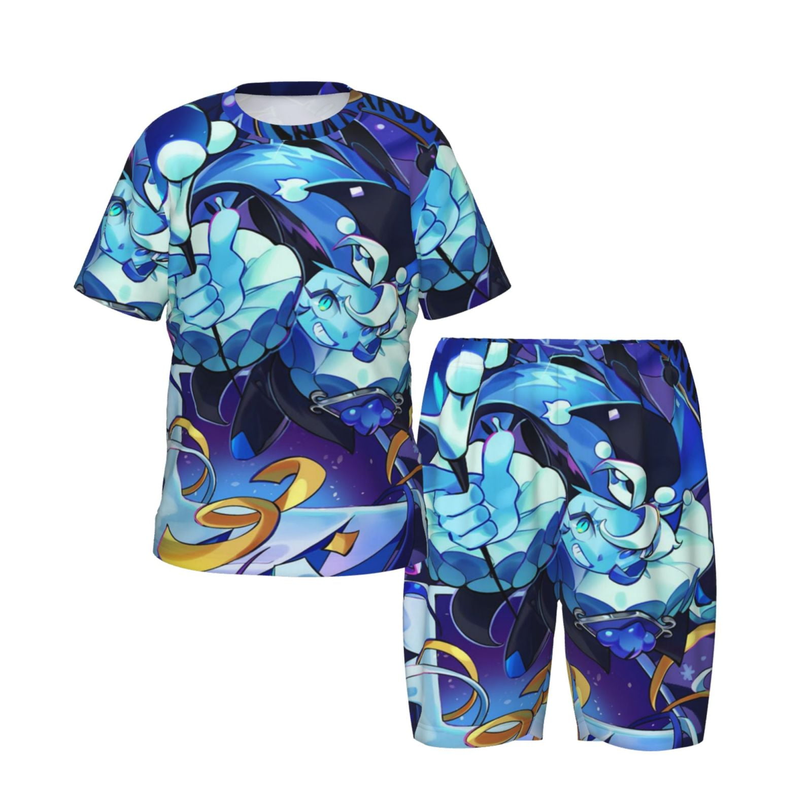 Bo-ys Gir-ls Shadow Milk Cookie Pajamas Set Cartoon Shirt With Shorts Set Summer Sleepwear For ...