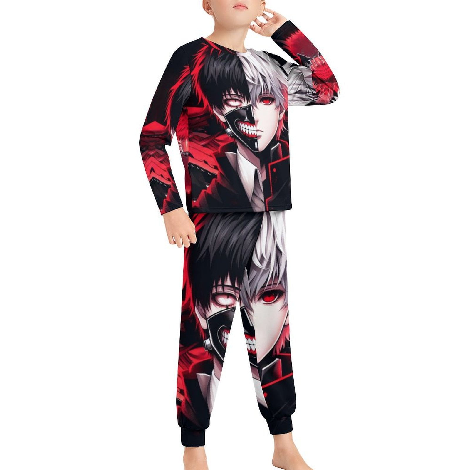 Bo-ys Gir-ls Tokyo Ghoul Costumes Pajamas Set Tee Shirt Pants Set ...