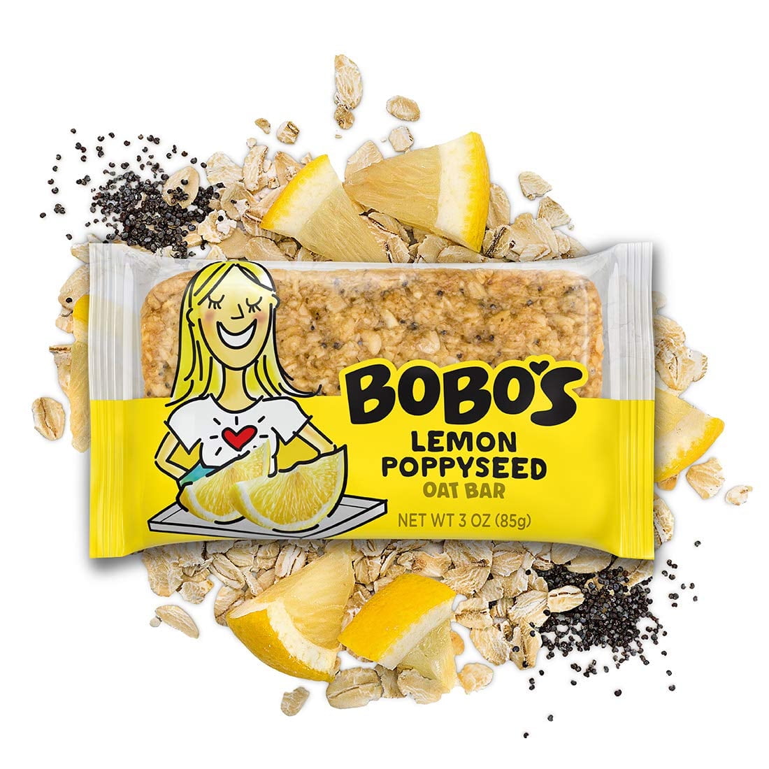 BoBo's Oat Bars All Natural Gluten Free Oat Bars Lemon Poppyseed -- 12 ...