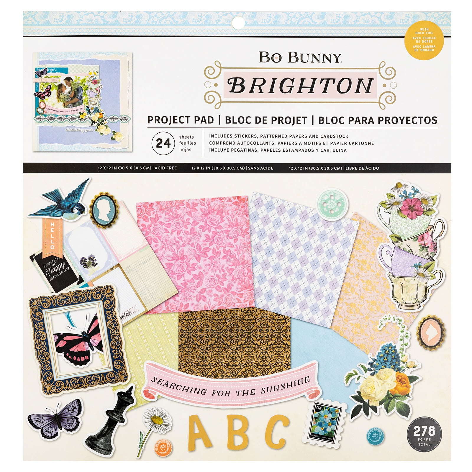 BoBunny Brighton Project Pad 12"X12"-279 Pieces - Walmart.com