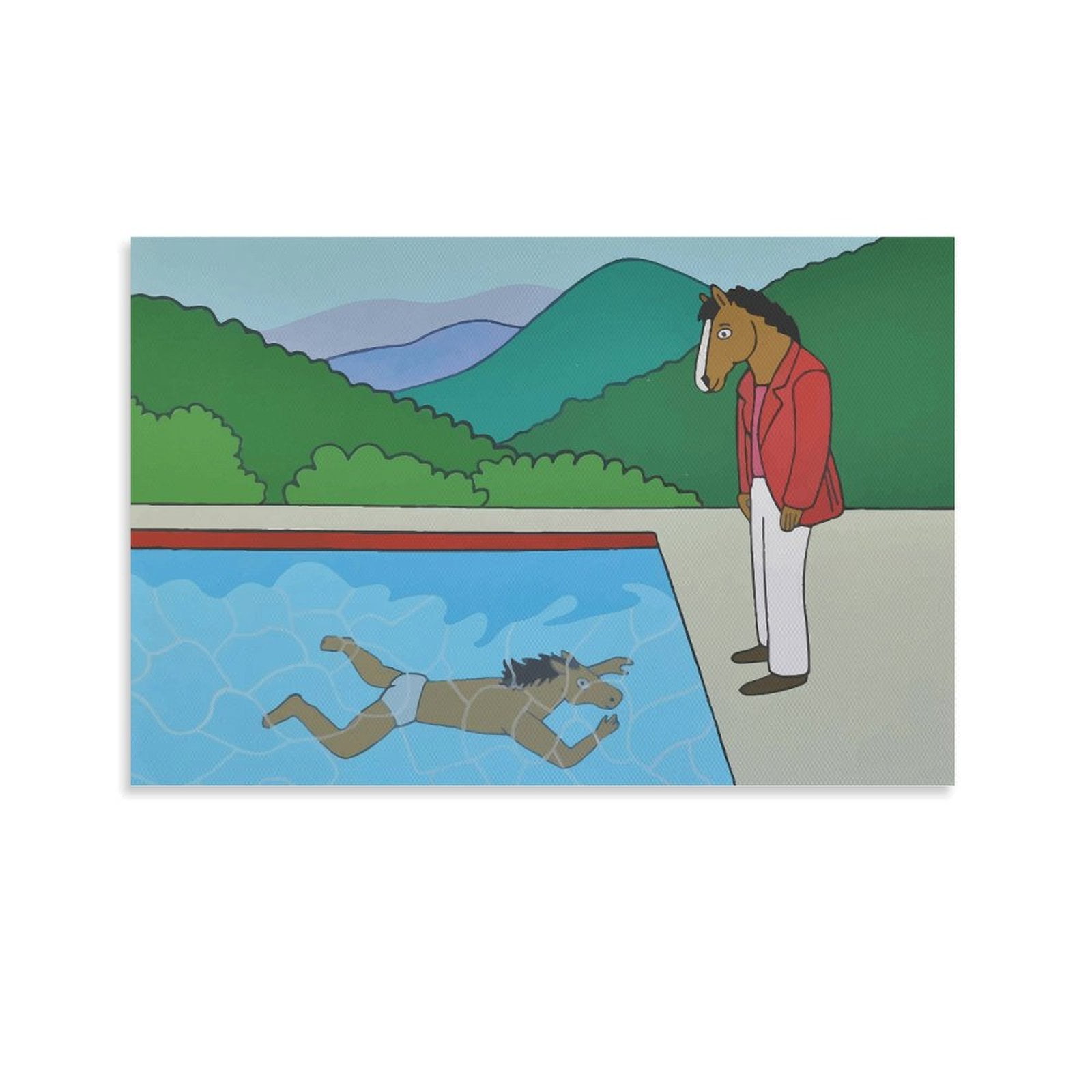 BoJack Horseman He Watches He Swimming Poster Poster Decorative ...