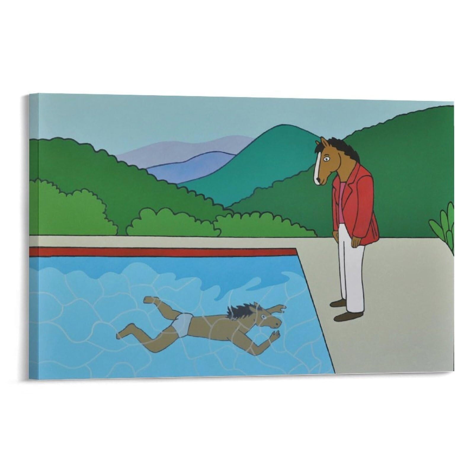 BoJack Horseman Humor Abstract Poster Room Aesthetic Poster (1) Canvas ...
