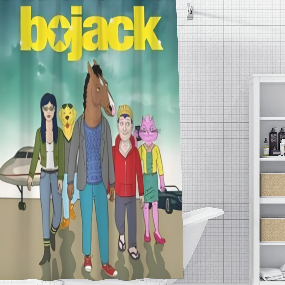 BoJack Horseman shower curtain features an iconic print, is waterproof ...