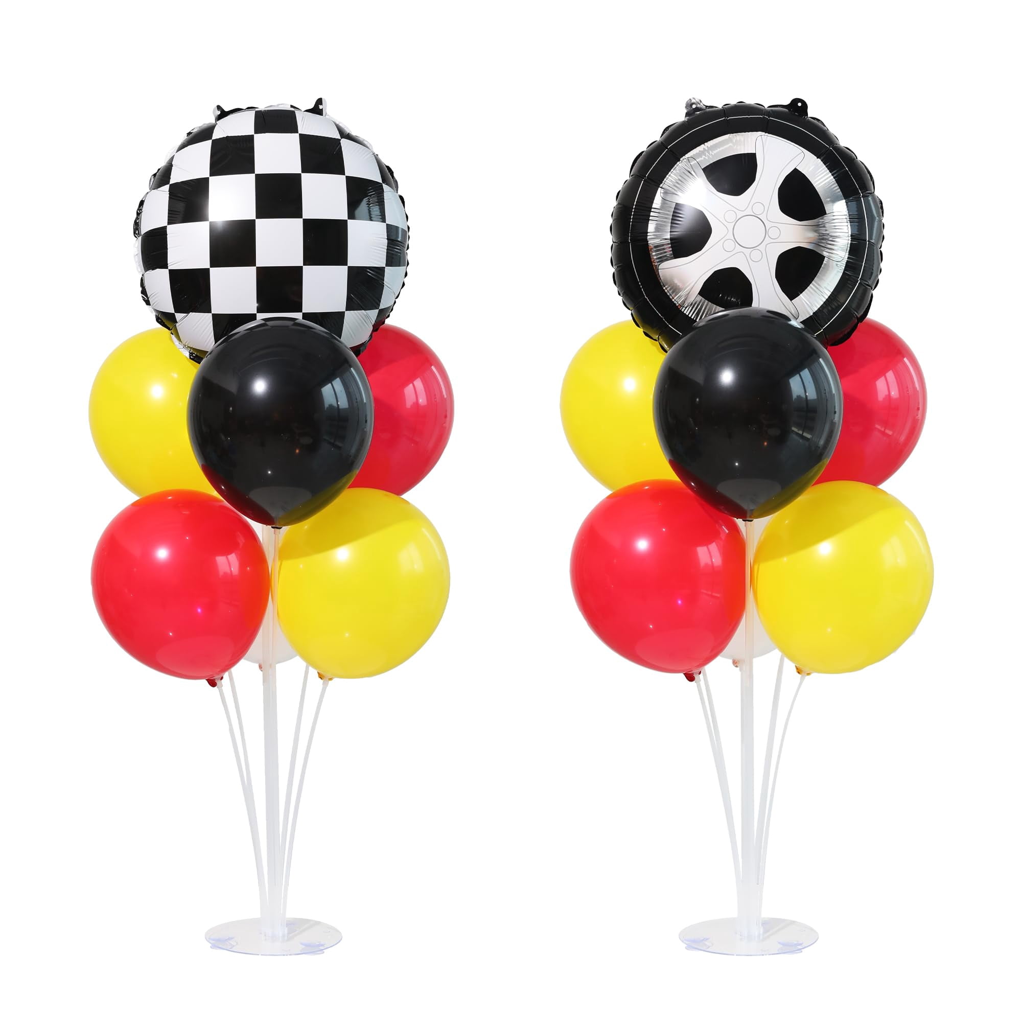 BoKin Race Car Table MMF7 Centerpiece Balloons Stand Kit 2 Sets with 2 ...
