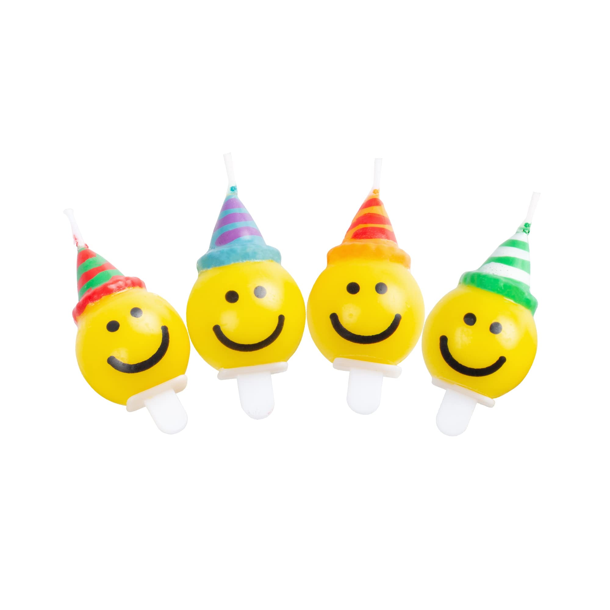 BoKin Smiley Face Birthday Candles, 4Pcs Cute Smile Face Candles One ...
