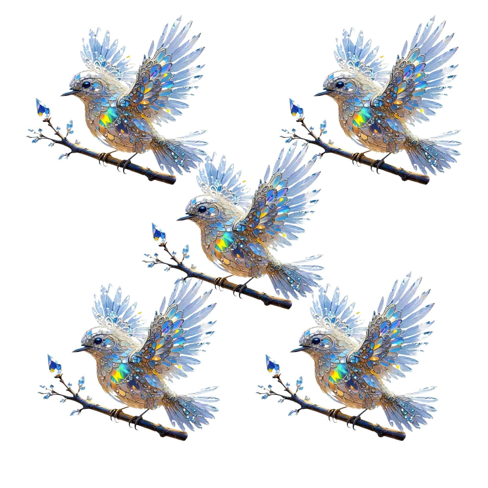 BoLi Crystal Sky Bluebird Stained Art Ornament, Crystal Acrylic Birds ...
