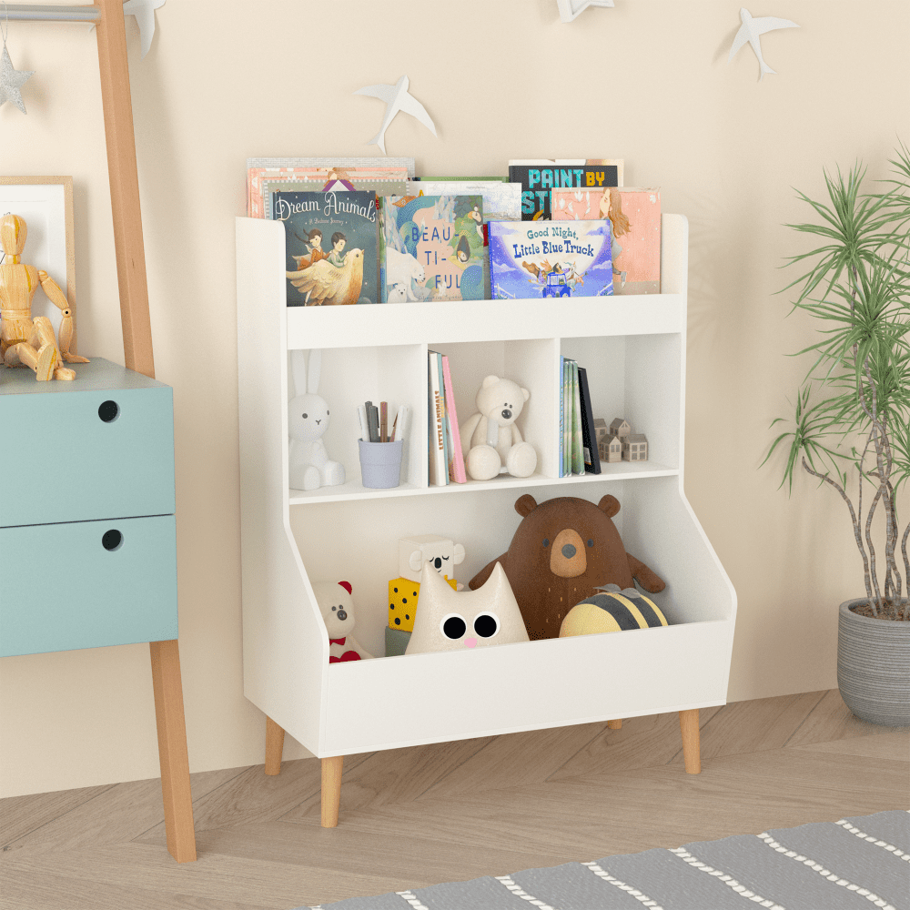 BoLi Kids Bookcase and Bookshelf, Multifunctional Bookcase with 3 ...