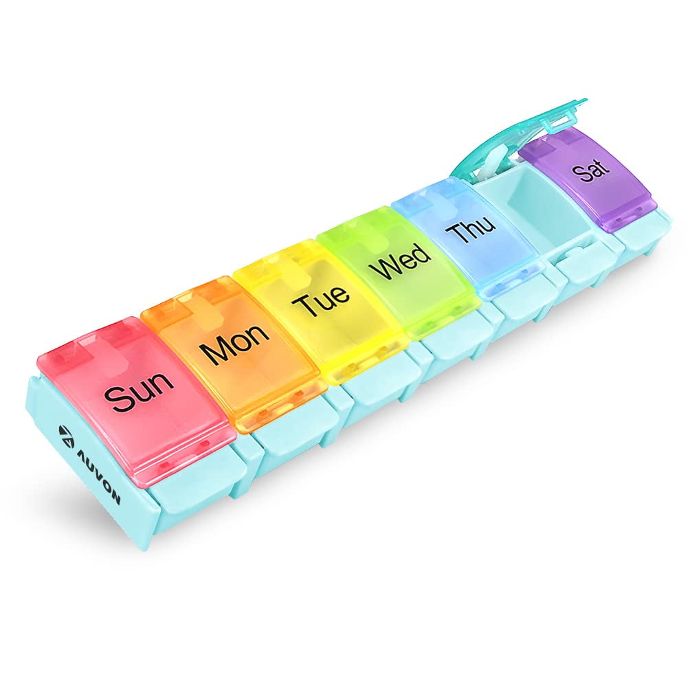 BoLi Weekly Pill Organizer Arthritis Friendly, BPA Free Travel 7 Day ...