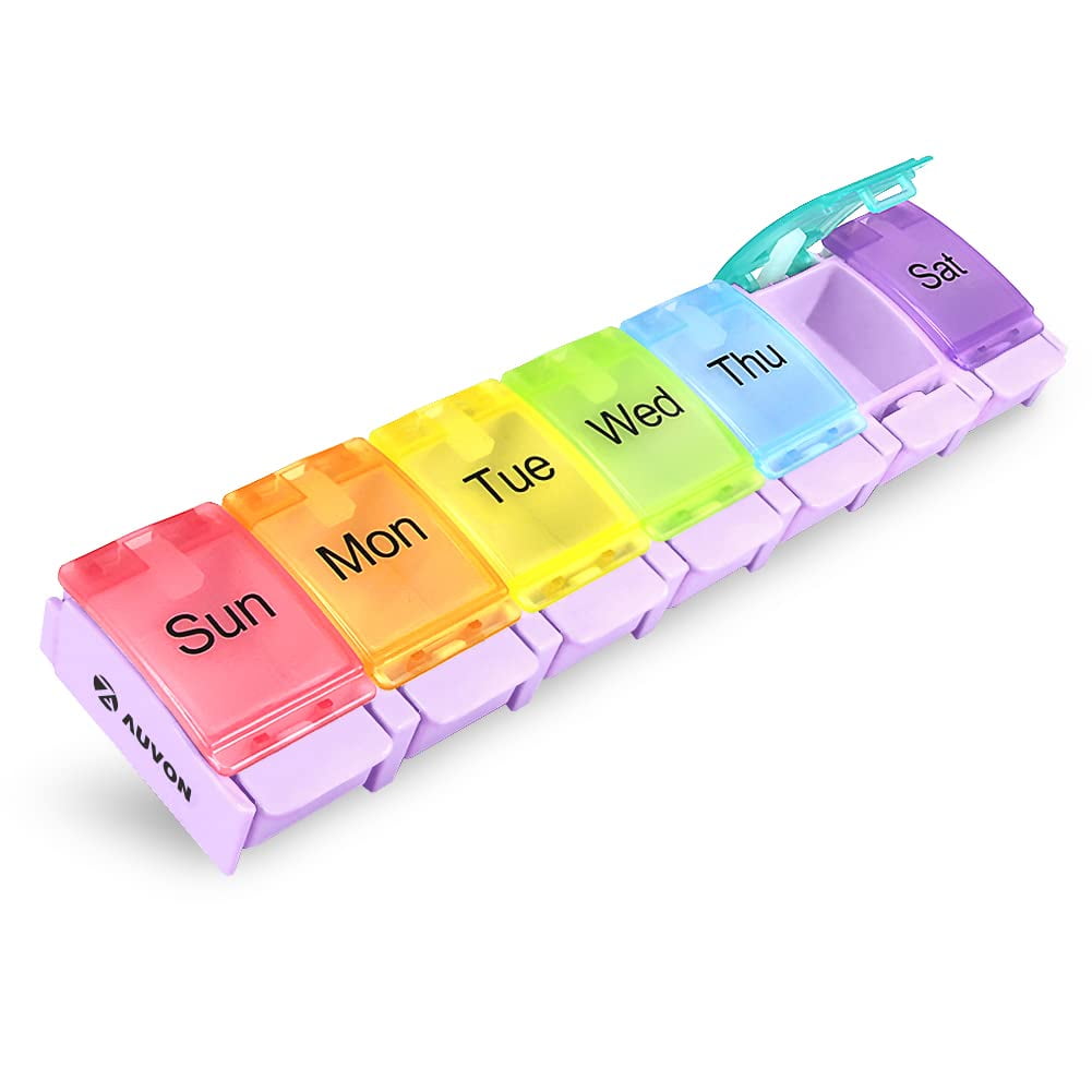 BoLi Weekly Pill Organizer Arthritis Friendly, BPA Free Travel 7 Day ...