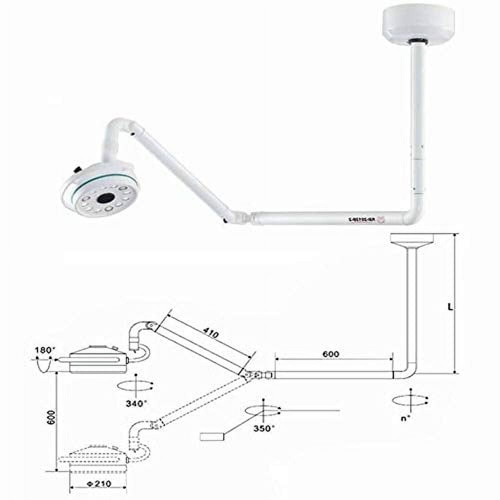 BoNew 36W 360 Rotation Ceiling Mounted Exam Light Lamp Shadowless Light ...