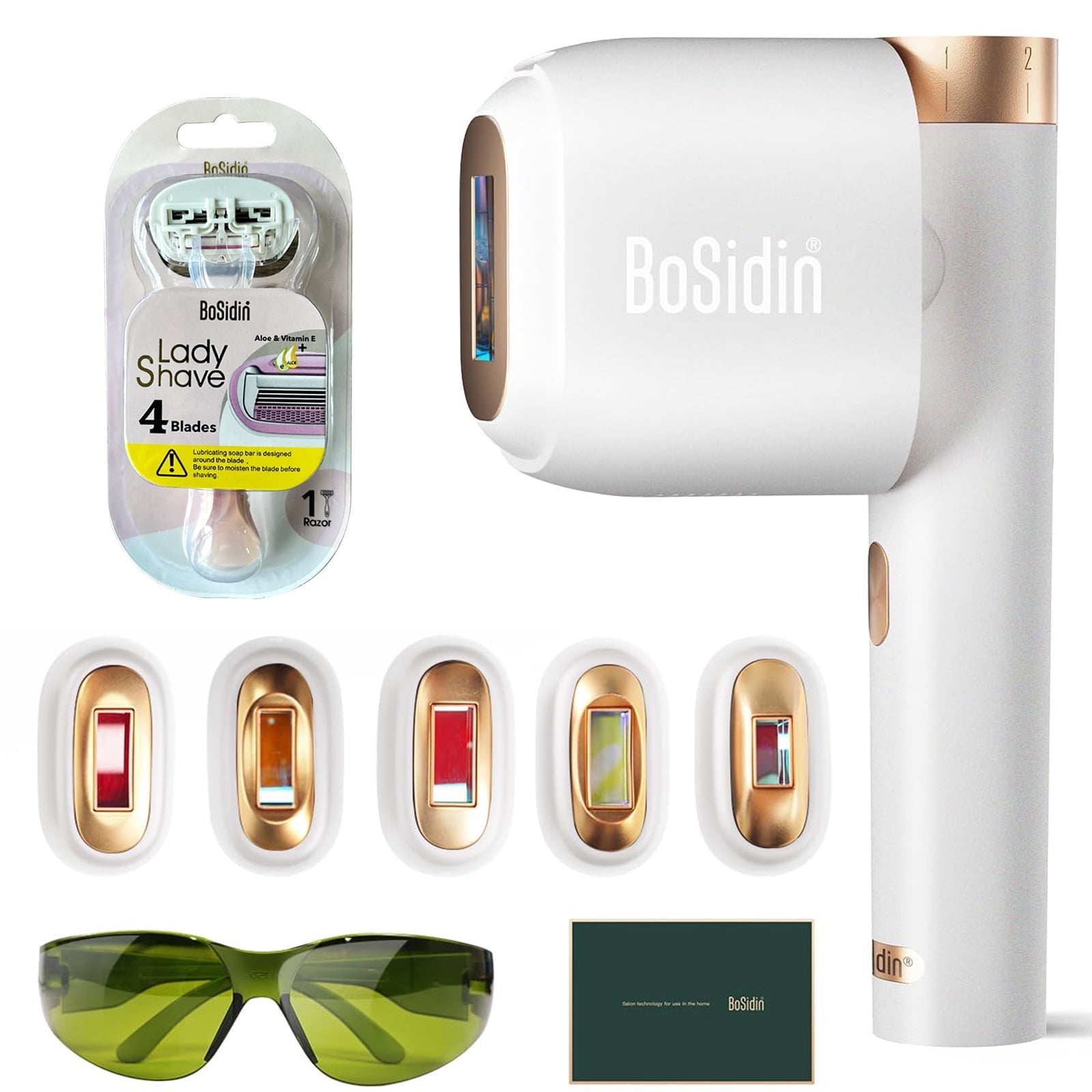 BOSIDIN IPL Laser Hair Removal Device, Cooling-Care, Permanent, 6 Body ...
