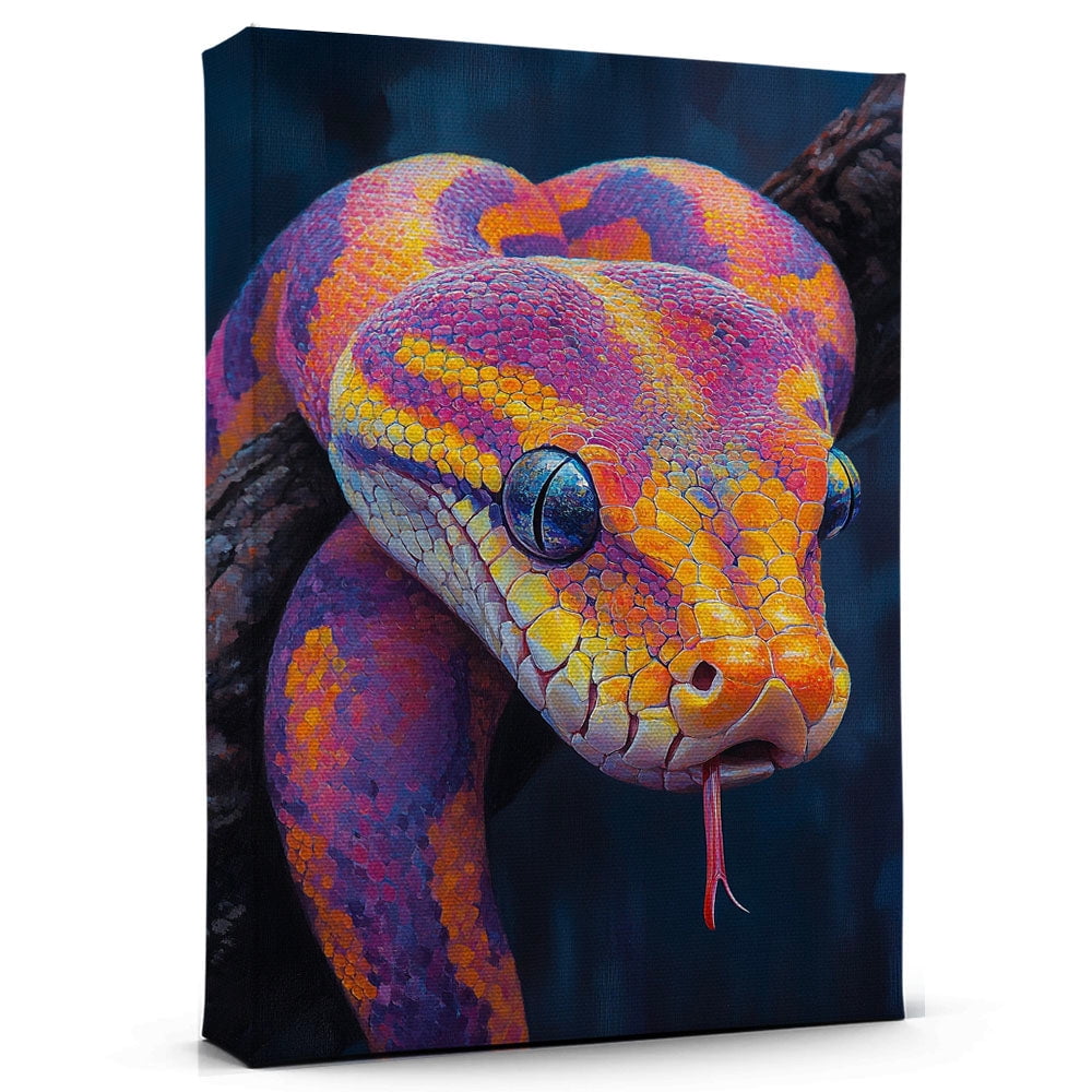 Boa Constrictor Red Tailed Canvas Painting Animal Artwork,Colorful Boa ...